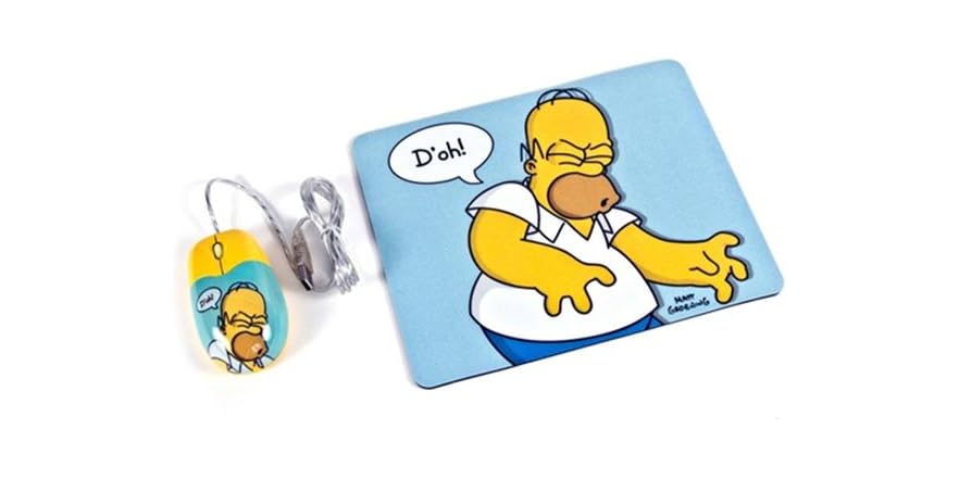 Homer Simpson Optical Mouse and Mouse Pad