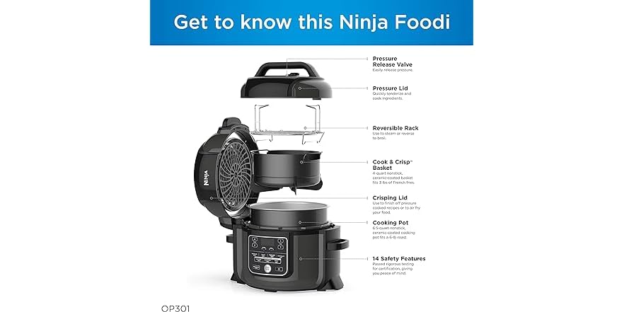 Ninja OP301 6.5 QT Pressure Cooker Black (Open Box)