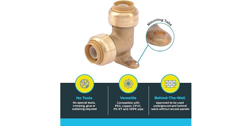 SharkBite 1/2 Inch 90 Degree Drop Ear El