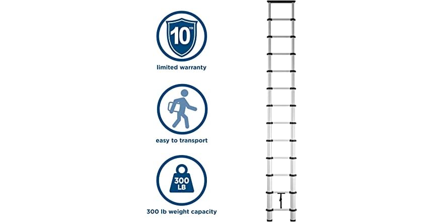 COSCO 16ft reach SmartClose Telescoping Aluminum Ladder