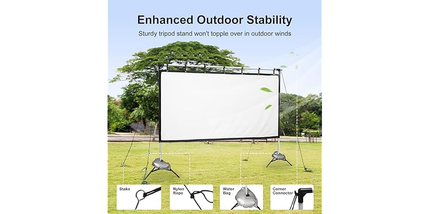 4K HD Foldable Projector Screen & Stand