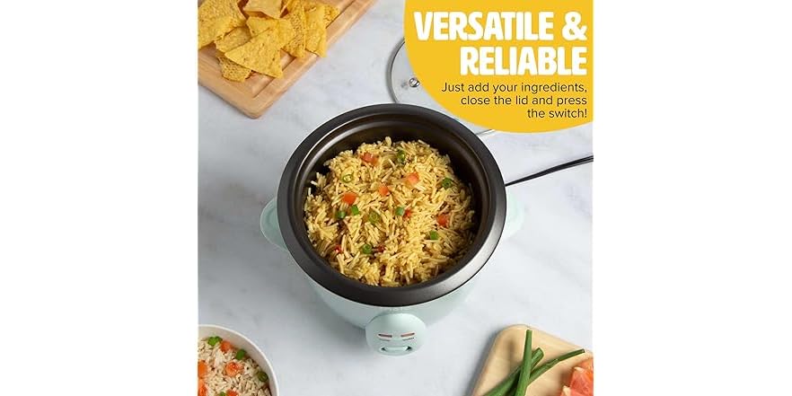 Tasty Mini Rice Cooker, 1.5-Quart, Aqua