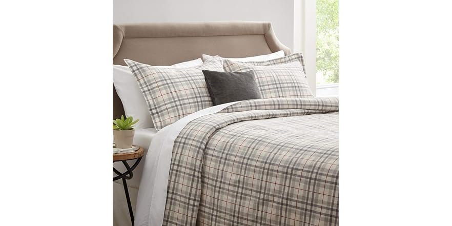 Stone & Beam Rustic Windowpane Duvet Comforter Cover Set