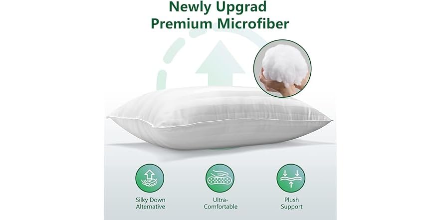 2-pk Down Alternative Microfiber Pillows