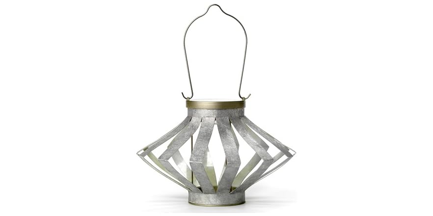 Starburst solar lantern -silver