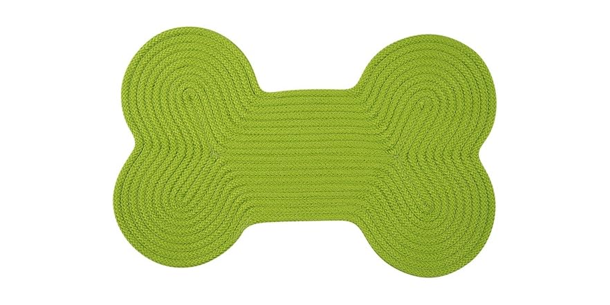 Bright Green Dog Bone Solid Rug - 3 Sizes