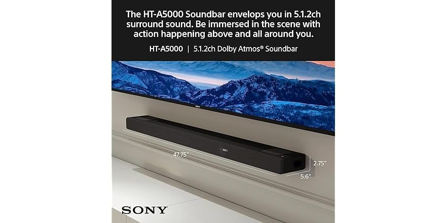 Sony HT-A5000 5.1.2ch Dolby Atmos Soundbar