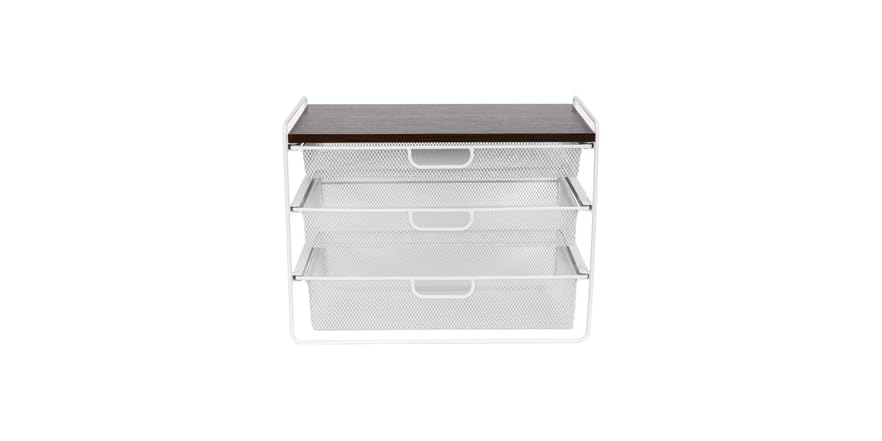 Origami Mesh Basket Organizer - White Walnut