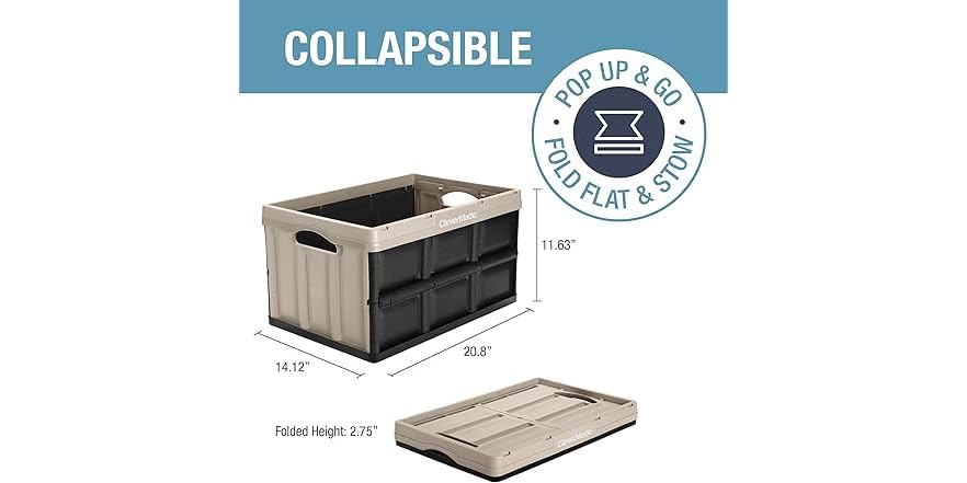 3PK CleverMade Collapsible Storage Bin - 46L, Tan