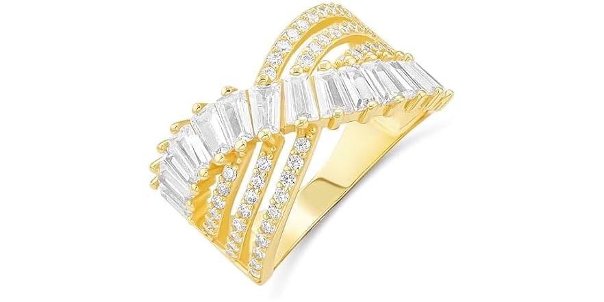 Amazon Essentials Gold CZ Cocktail Ring