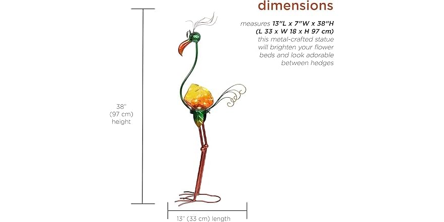 Alpine Corporation Solar Metal Peacock