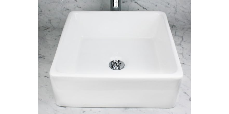 15-Inch Square Ceramic Vessel Sink