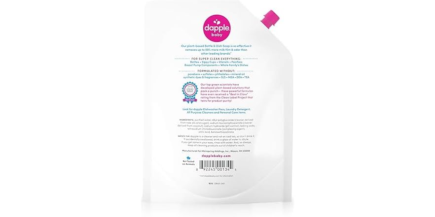 Dapple Refill Pack Baby Bottle and Dish Liquid,