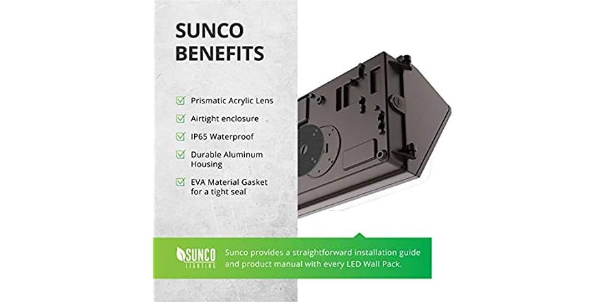 Sunco Lighting 80W LED Wall Pack