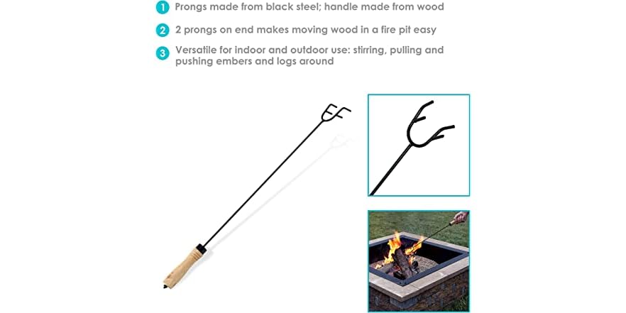 Sunnydaze Steel Fire Pit Poker Stick