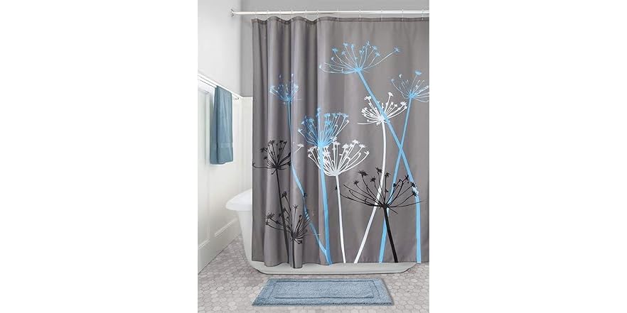 iDesign Thistle Floral Fabric Shower Curtain - 72" x 72"