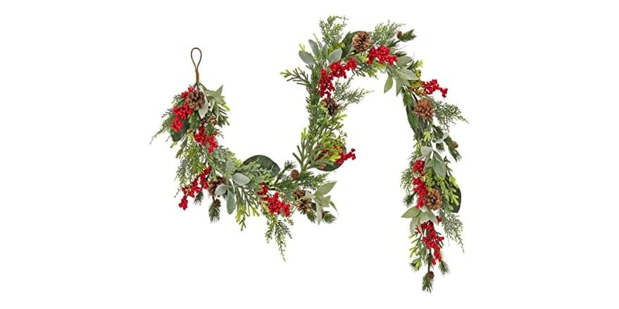 6' Unlit Artificial Garland, Flexible Base