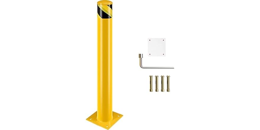 Safety Bollards 42inch, Yellow Barrier Post