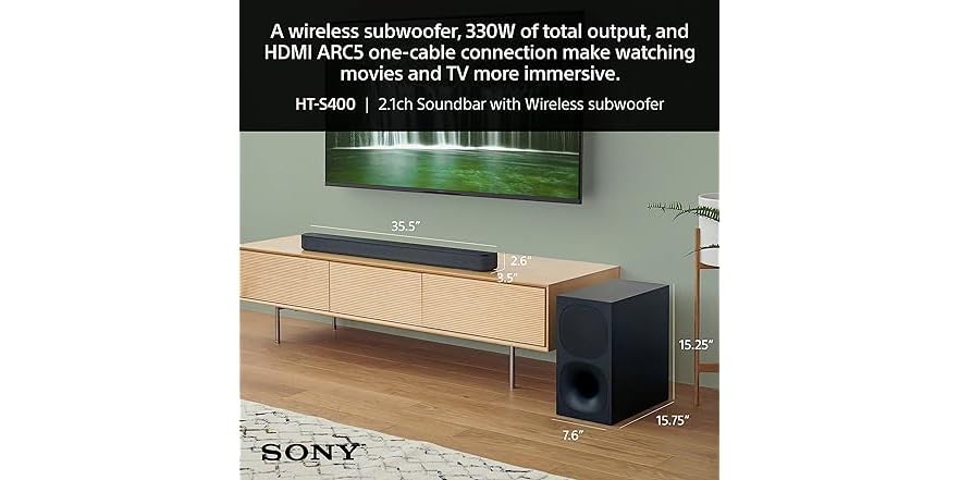 Sony HT-S400 2.1ch Wireless Soundbar