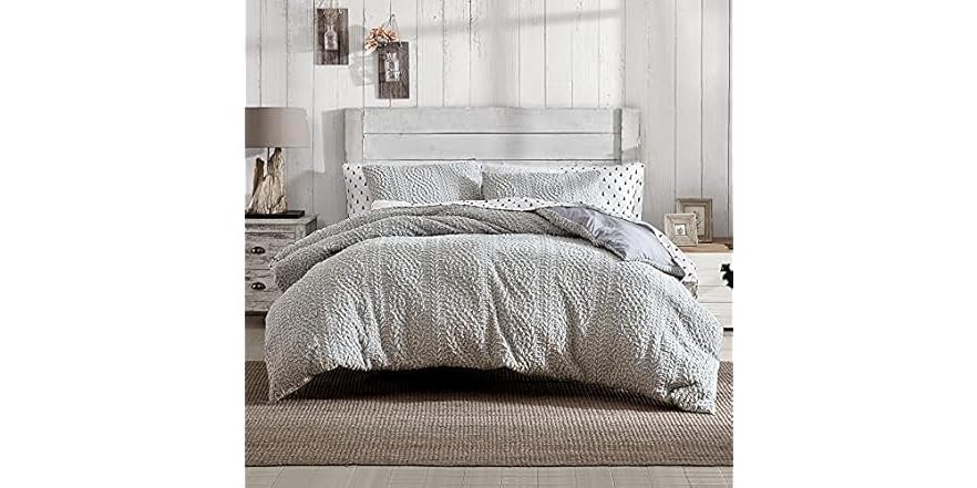 G.H. Bass Plush Sherpa Cable Knit Comforter Set