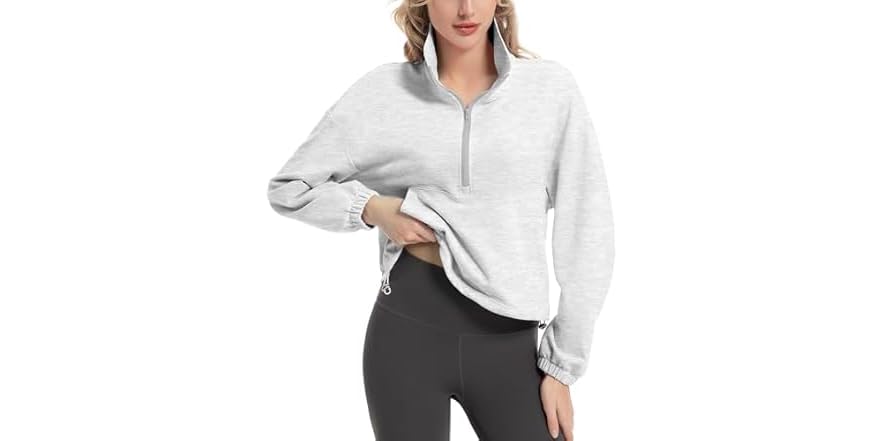 Quarter Zip Women's Cropped Pullover