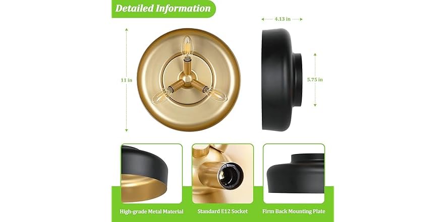 VerRon 3-Light Flush Mount Ceiling Lights