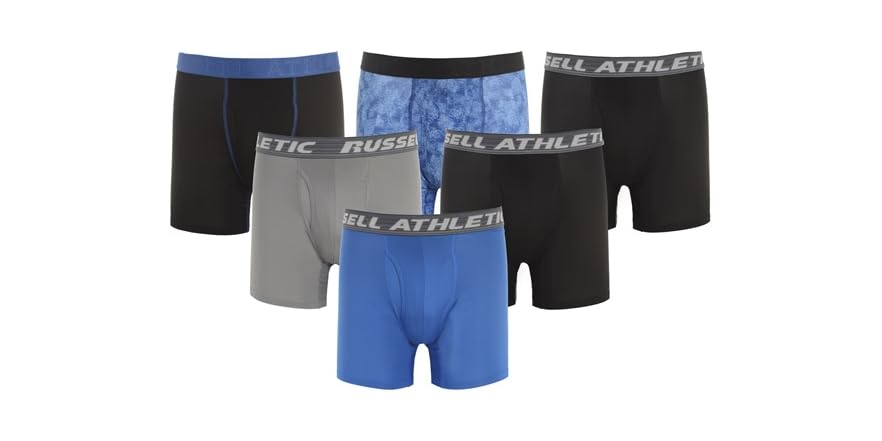 Russell Performance Boxer Briefs 6-Pack