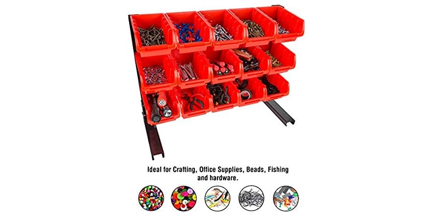 Stalwart 15 Bin Storage Rack Organizer