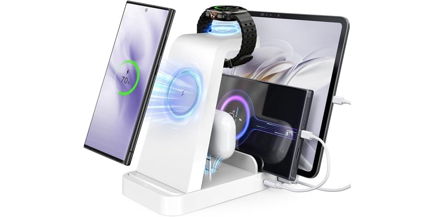 WHJ 5 in 1 Wireless Charger, White
