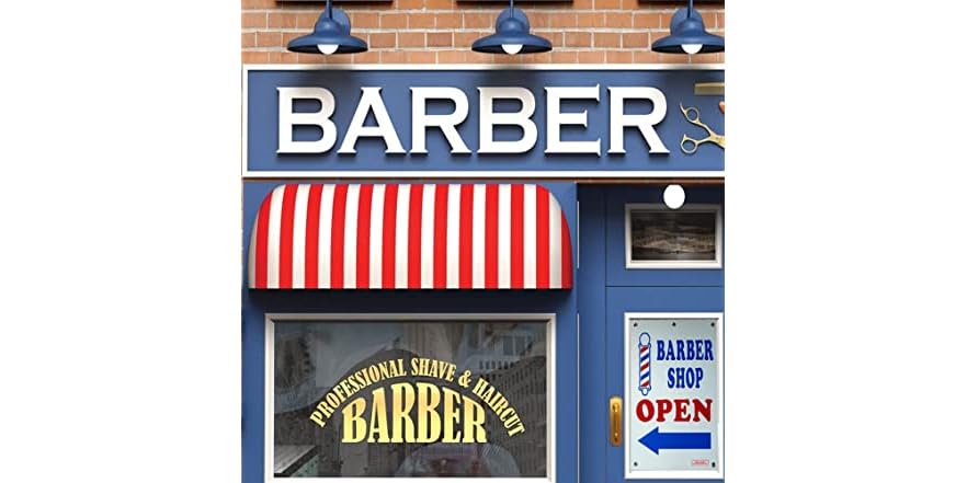 BARBER SHOP OPEN Sign Kit
