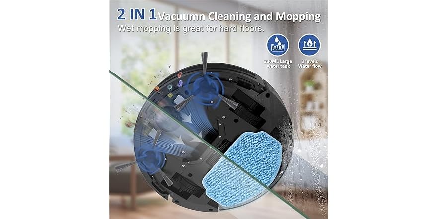 ZCWA Robot Vacuum and Mop Combo (Open Box)