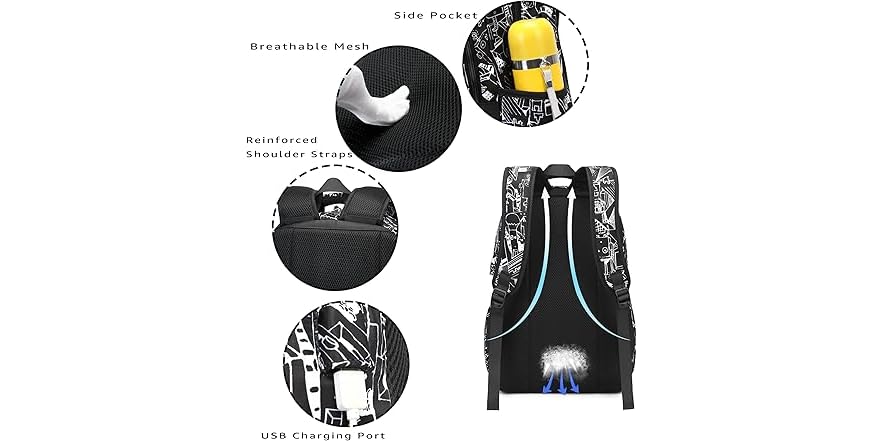 Asge Nylon Backpack Waterproof Satchel