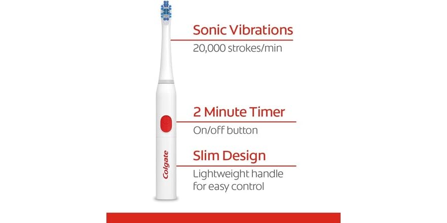 Colgate, 360 Advanced Sonic Battery Power Toothbrush Soft, Whitening (4 ...