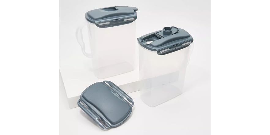 LocknLock Set of (2) 1-Gallon Pitchers w/Lid