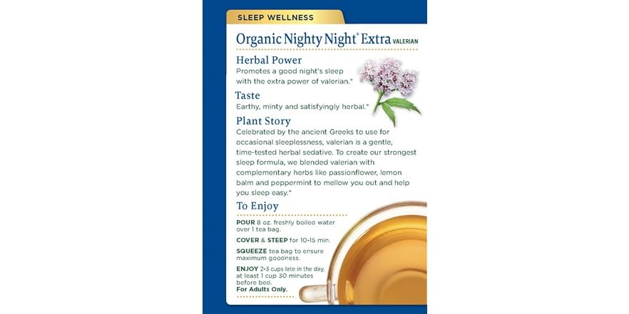 Organic Nighty Night Extra Tea, 16 Bags