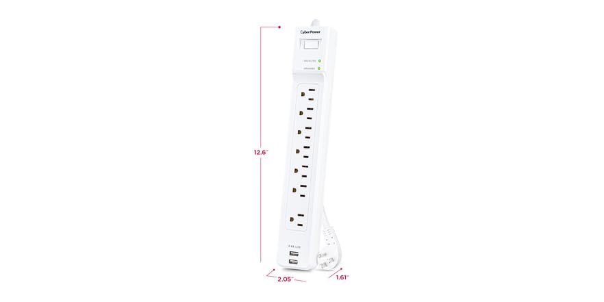 (NEW) CyberPower P704URC1 7-Outlet Surge Protector