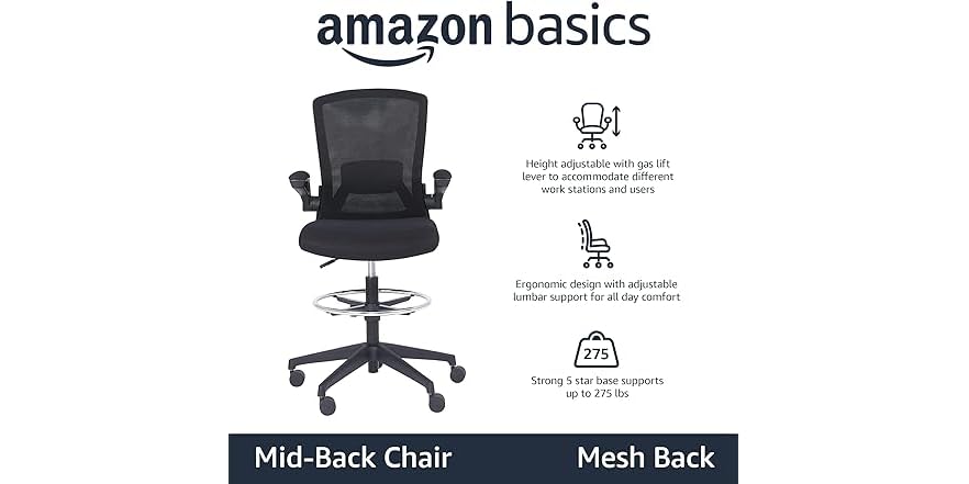 Amazon Basics Mid-back Mesh Office Chair (Open Box)