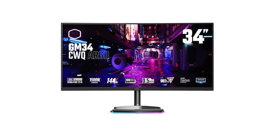 Cooler Master 34" UWQHD Curved Gaming Monitor | GM34-CWQ ARGB