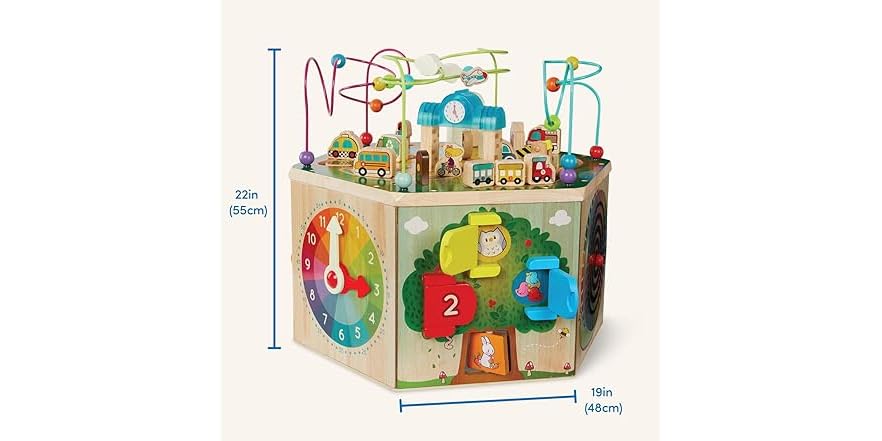 Battat Wooden Activity Cube – City Themed