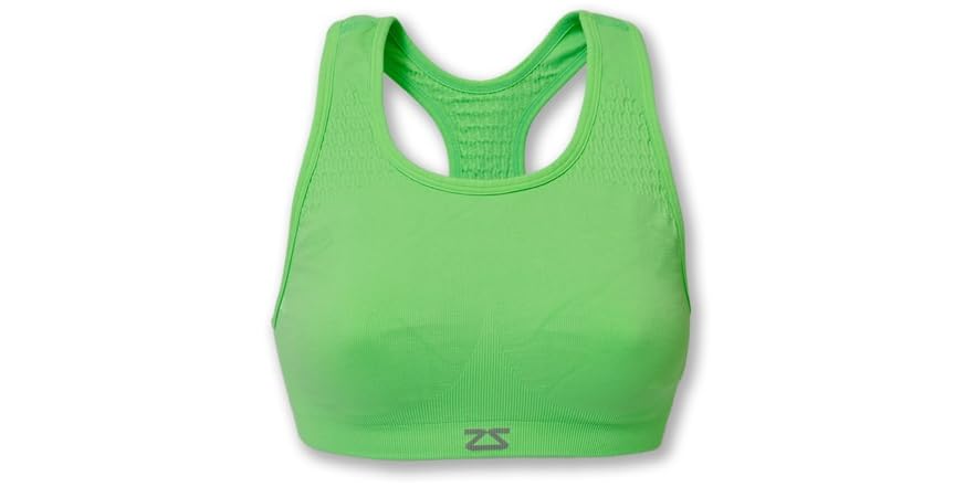 Zensah Seamless Sports Bra, Neon Green