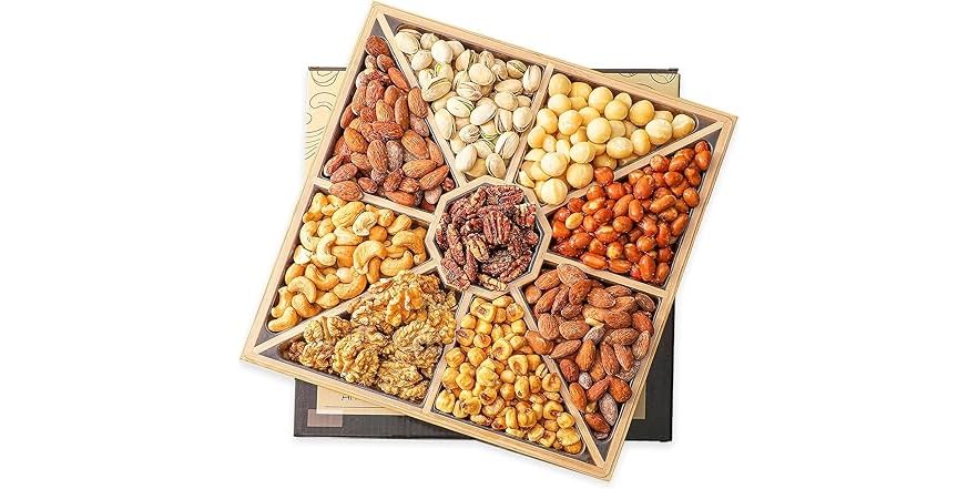 Mixed Nuts Gift Basket 2 LB Platter 8 Assortments