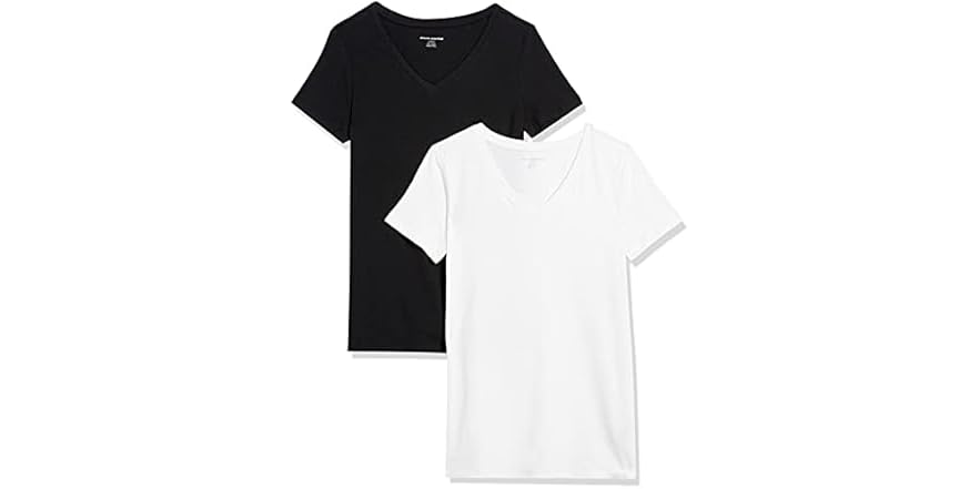 Amazon Essentials V-Neck Tee White 2pk