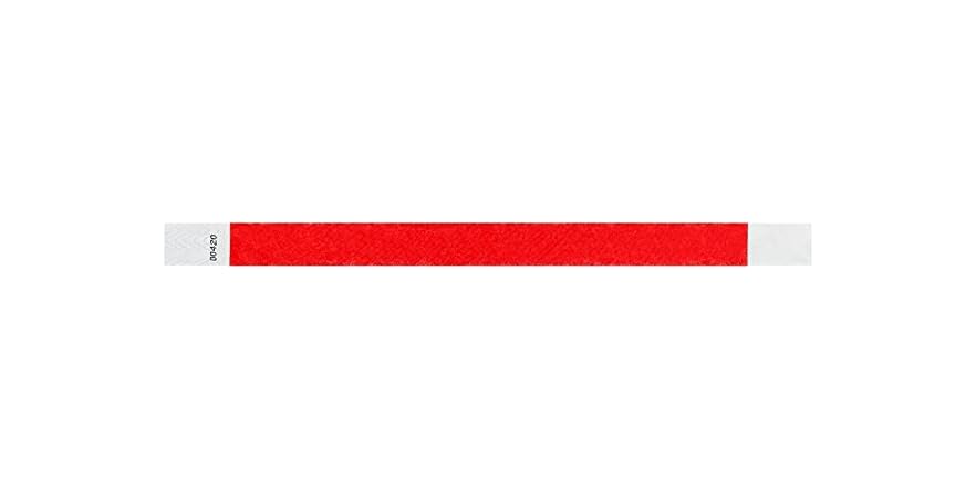 WristCo Neon Red Wristbands, 2000 Ct