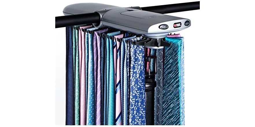 Motorized Tie Rack w/Dual LED Lights