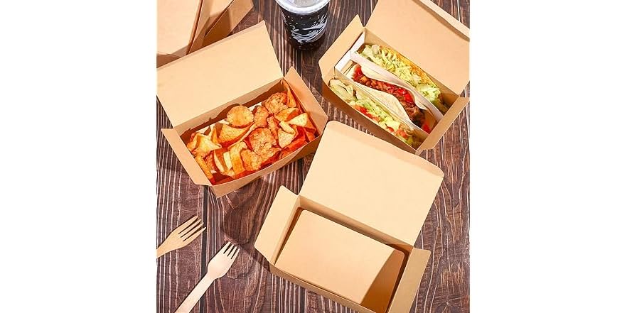 60 Pack Cardboard Taco Take Out Boxes