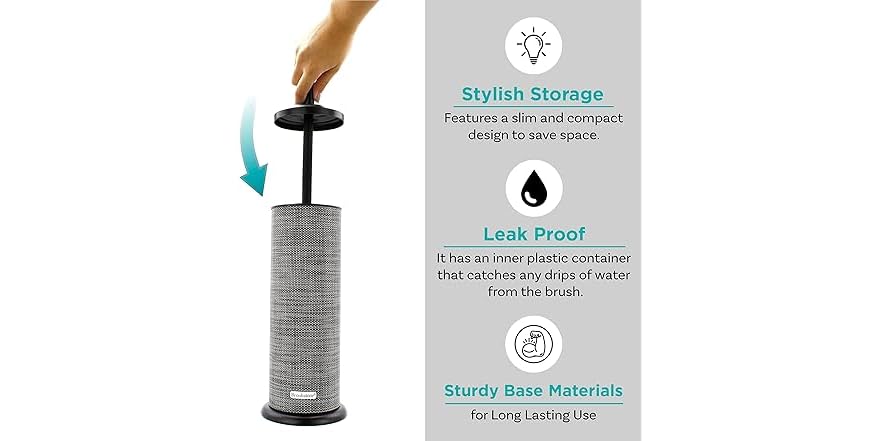 BROOKSTONE - Metallic Toilet Brush with Holder
