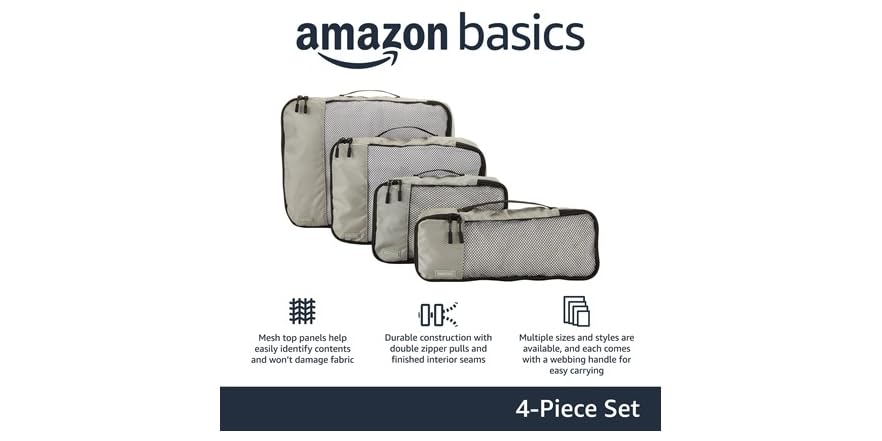 Amazon Basics Variety 4pc Packing Cube Set