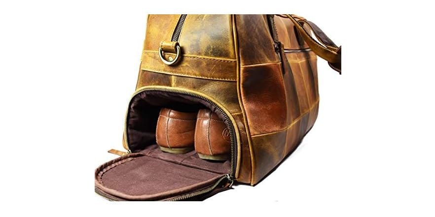 Aaron Leather Patchwork Duffle Bag