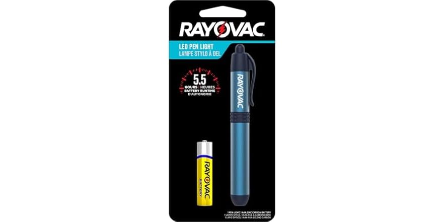 Rayovac LED Pen Light w/Clip & Battery