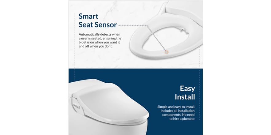 BioBidet Slim TWO Bidet Smart Toilet Seat (Round)